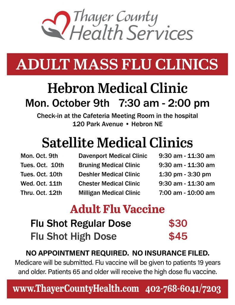 Mass Flu Clinic - Thayer County Health Services