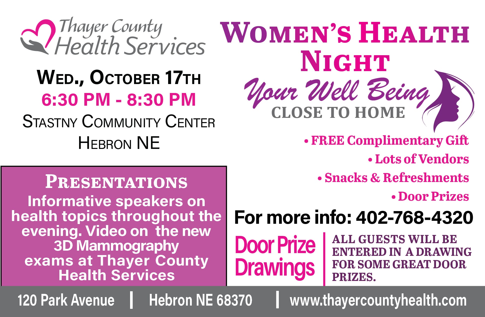 Women’s Health Night | Thayer County Health Services
